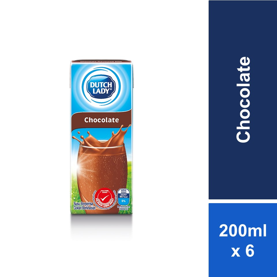 [Pack of 6] Dutch Lady UHT Milk Chocolate 200ml [Exp 28 Nov 2025 ...