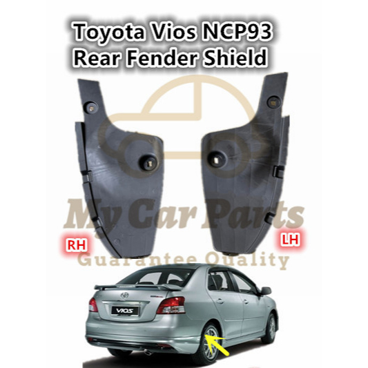 Toyota Vios Dugong NCP93 2008-2012 REAR (Belakang) Fender Liner (Daun ...