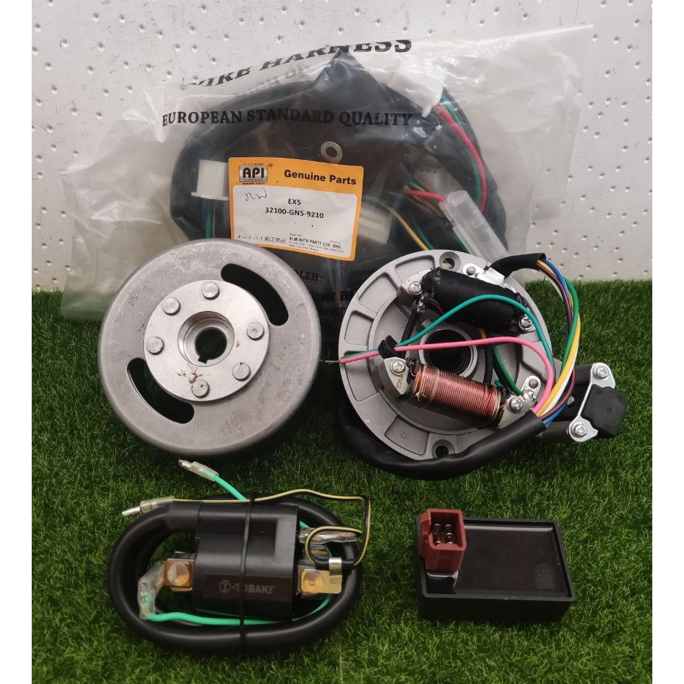 HONDA EX5, EX5 HI POWER WIRING + MAGNET + FUEL COIL + CDI UNIT + PLUG ...