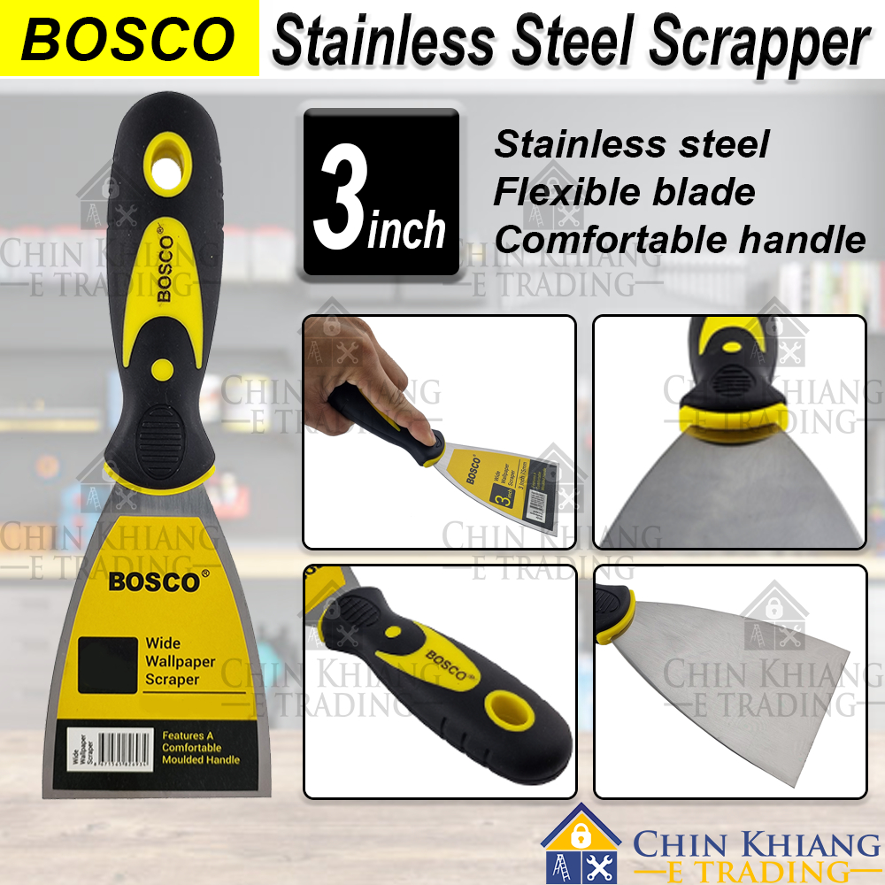 Bosco Stainless Steel Scrapper Putty Wallpaper 1” 2” 3” 4” 5” 6 ...