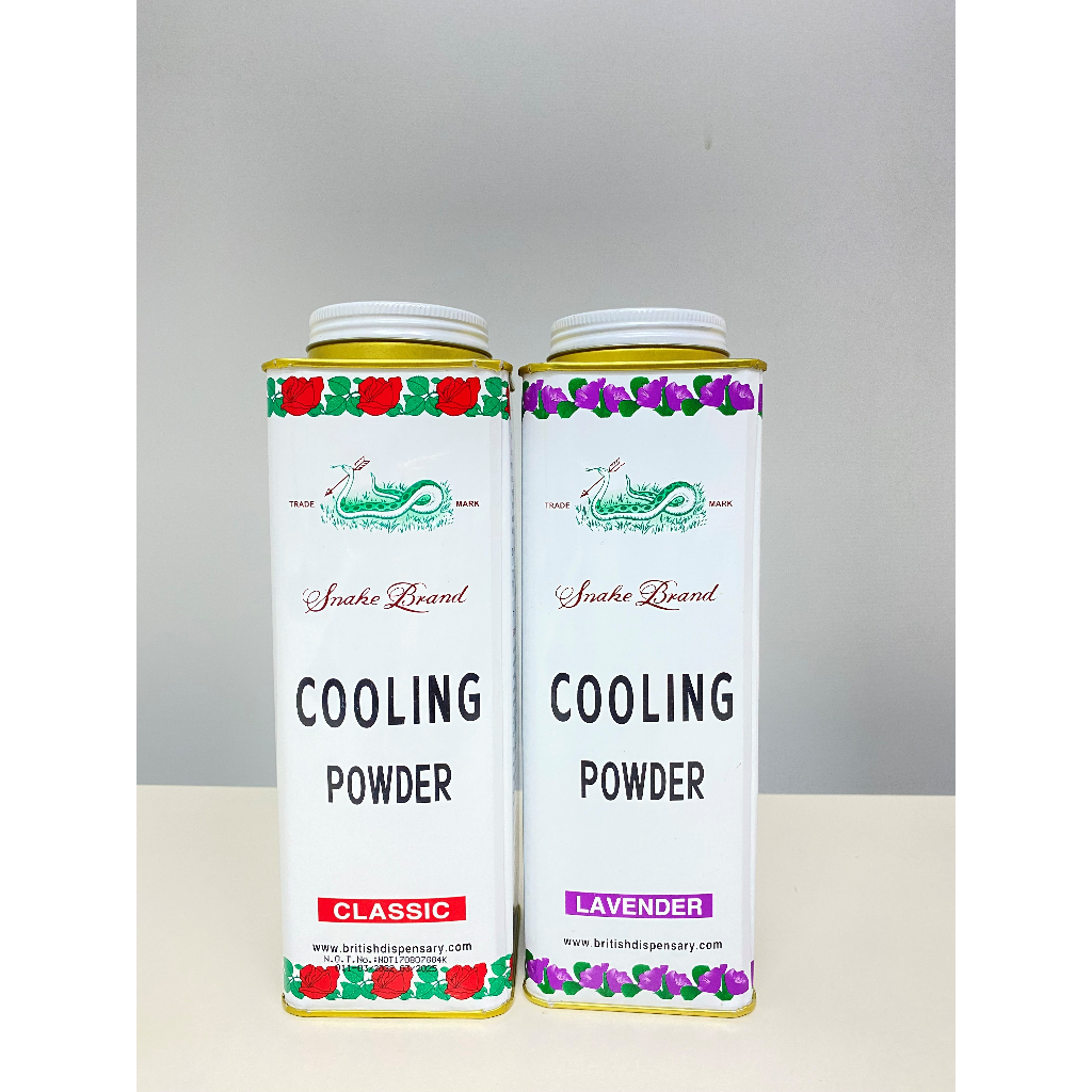 SNAKE BRAND PRICKLY HEAT CLASSIC OR FRENCH LAVENDER COOLING POWDER ...