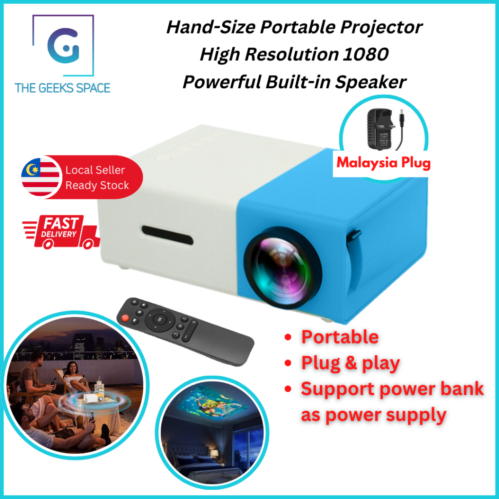 [Stok Sedia Ada] Mini LED Projector Mudah Alih OCEAN BLUE HD 1080p ...
