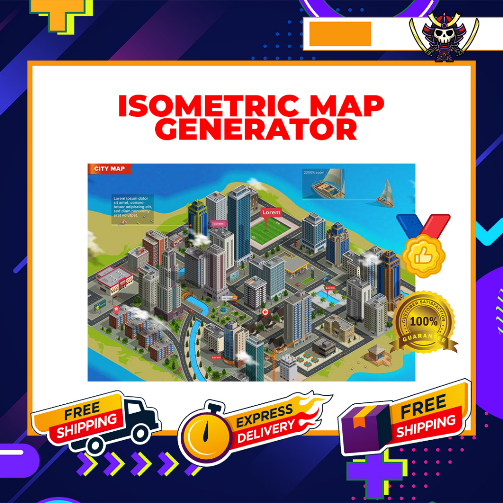 Isometric Map Generator | Illustrator Assets🔥 | Shopee Malaysia