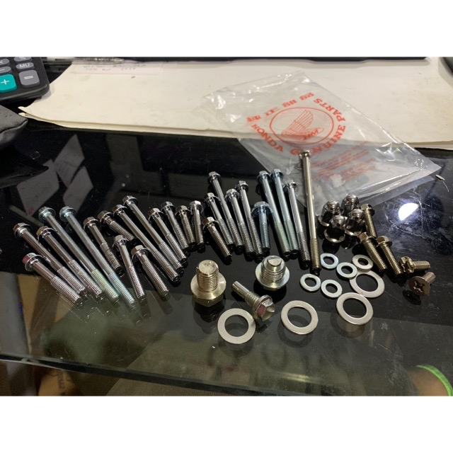 HONDA ENGINE SCREW EX5/DREAM ENGINE SCREW SET SKRU COMPLETE ORIGINAL ...