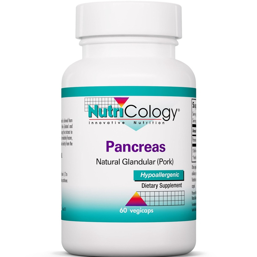 Nutricology Pancreas 425mg Supplement - 60 Capsules Pancreas Natural ...