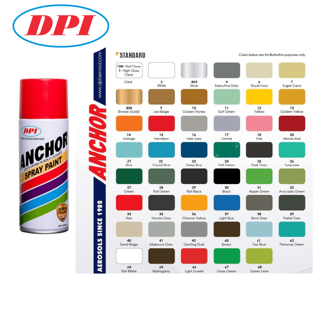 DPI ANCHOR SPRAY PAINT STANDARD COLOUR 400ML | Shopee Malaysia