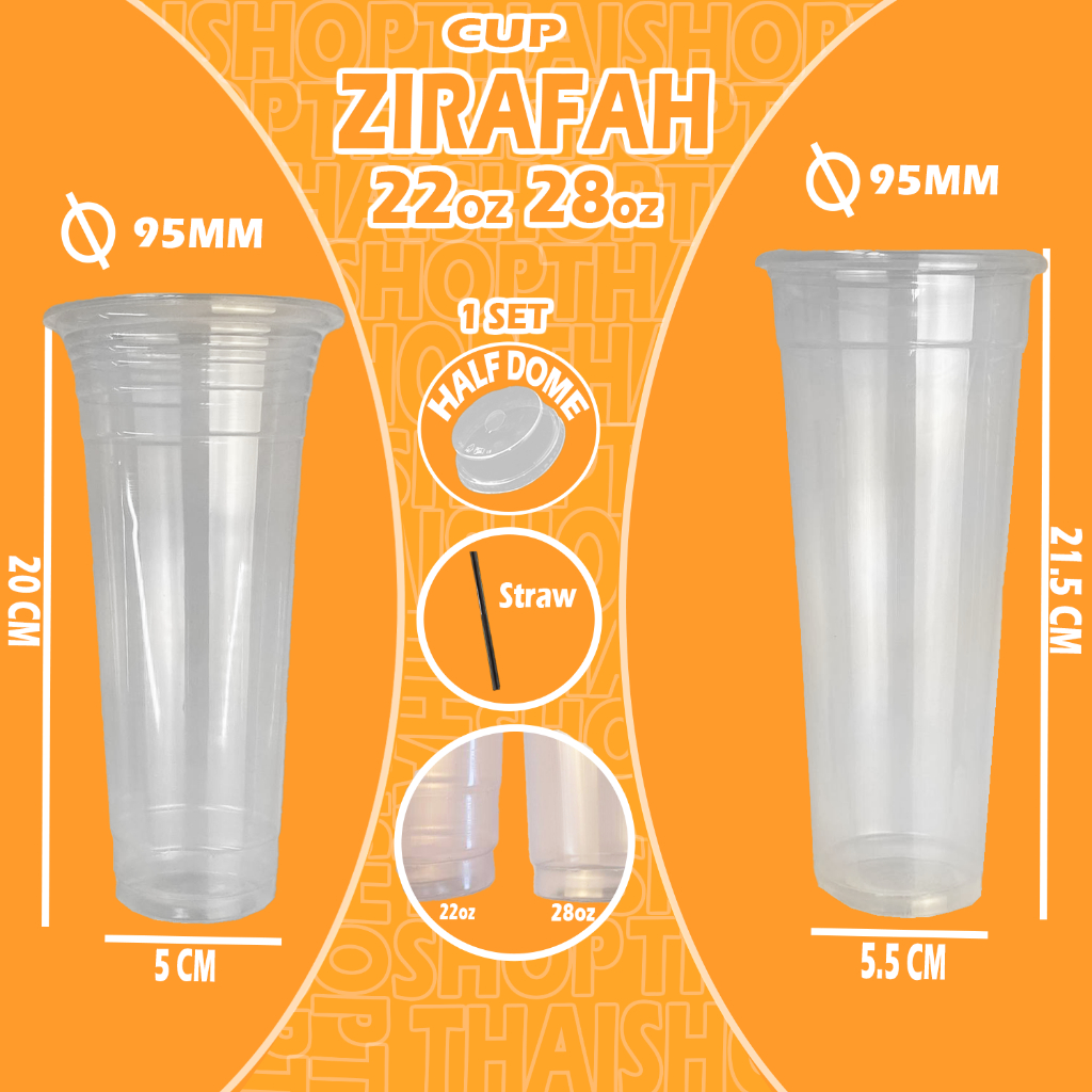 Cup Plastik GIRAFFE Cup Zirafah saiz 22oz & 28oz inc straw penutup ...