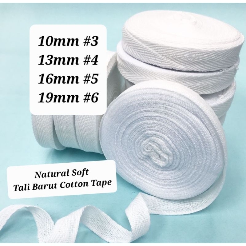 (12y) Natural Soft Tali Barut Cotton Tape White Cotton Tape Bolster ...