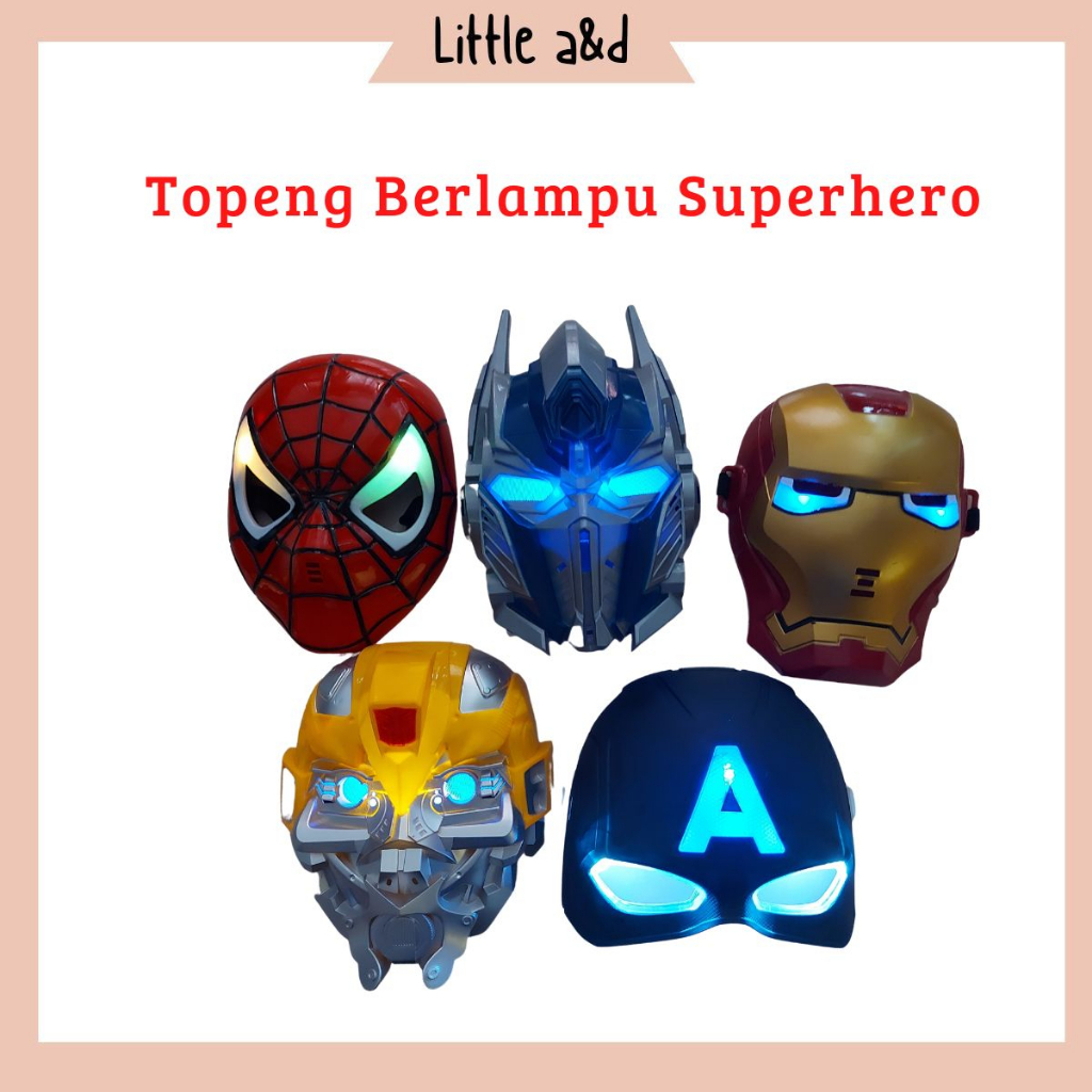 TOY MASK SUPERHERO / TOPENG BERLAMPU KANAK-KANAK | Shopee Malaysia