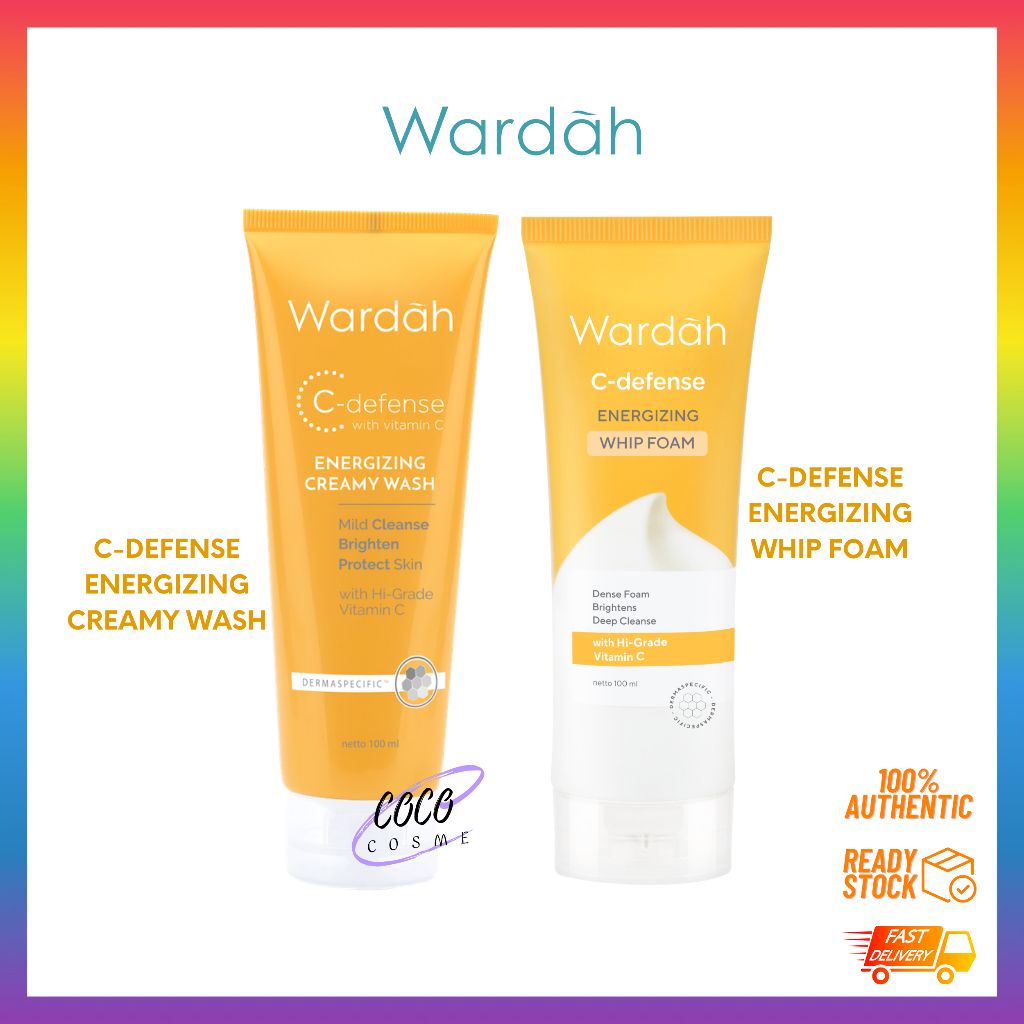 WARDAH C-Defense Energizing Whip Foam 100ml | Creamy Wash 100ml ...