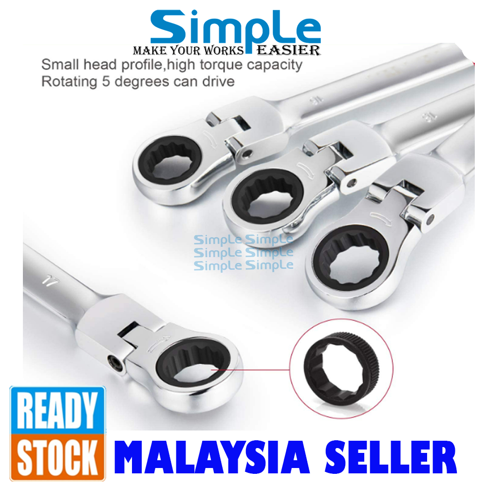 Flexible Gear Wrench Ratchet Spanner Combination Ratchet Wrench Flex ...