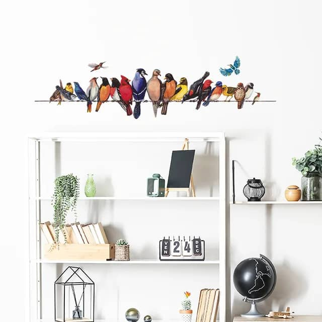 Self adhesive removable 3d birds stickers for room walls sticker ...