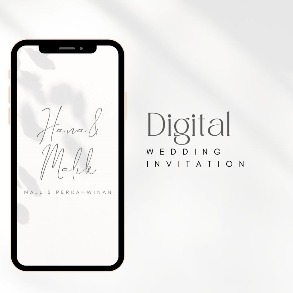 Kad Kahwin Digital | Kad Tunang Digital | Minimalist Wedding Card ...