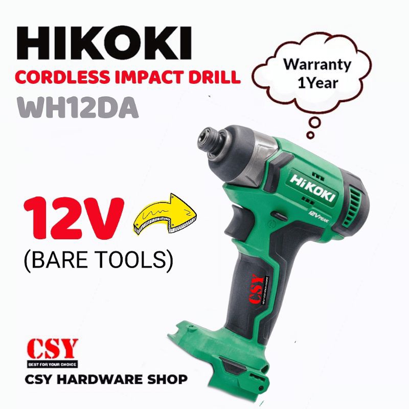 HIKOKI Cordless Impact Driver WH12DA ( Bare Tools ) | Shopee Malaysia
