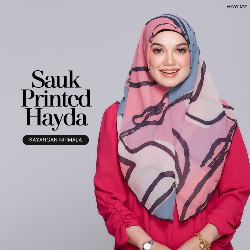 {NEW ARRIVAL} READY STOCK SAUK PRINTED HAYDA SCARF BIDANG 45 RAYA COLLECTION 2023 TUDUNG ANTI ...