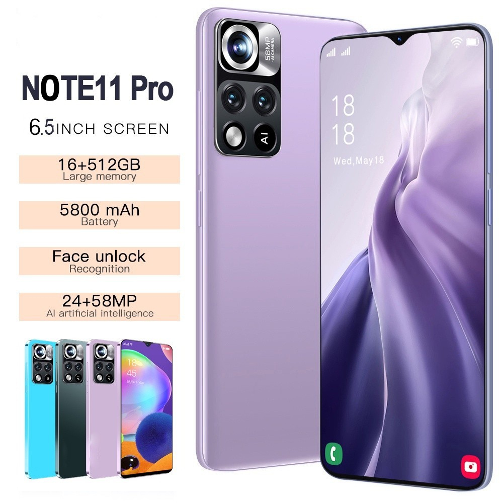 Telefon mudah alih asal Reami N0TE11 Pro 16GB+512GB telefon bimbit 6.5 ...
