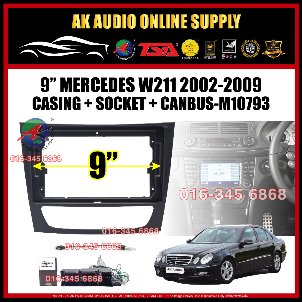Mercedes Benz W211 2002 - 2009 Android Player 9" inch Casing + Socket ...