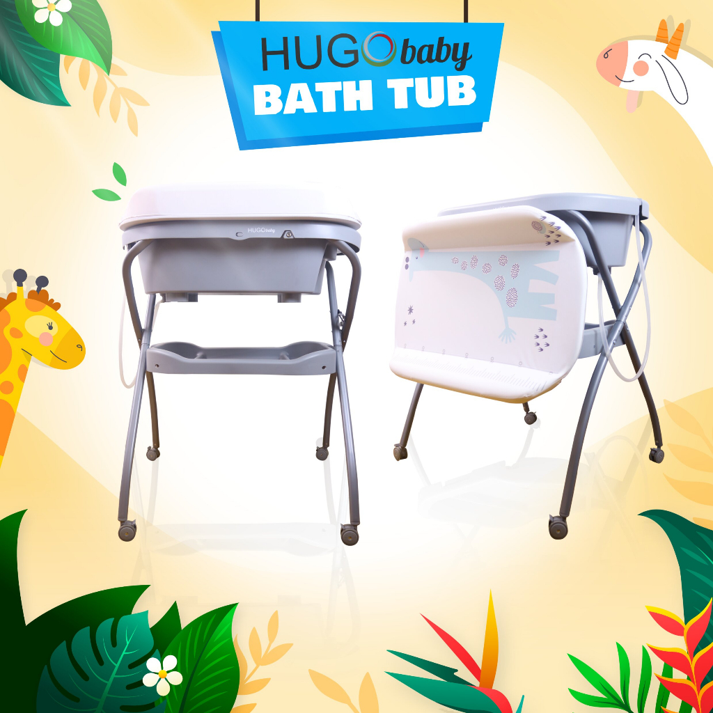 HUGO BABY 2 IN 1 FOLDABLE BABY BATH TUB WITH CHANGING DIAPER TABLE ...