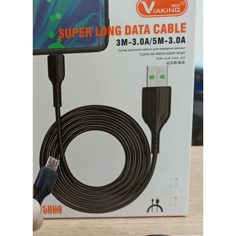 VIAKING SUPER LONG 3 Meter Type C Micro DATA CABLE 3.0A‼️ ANDROID ...