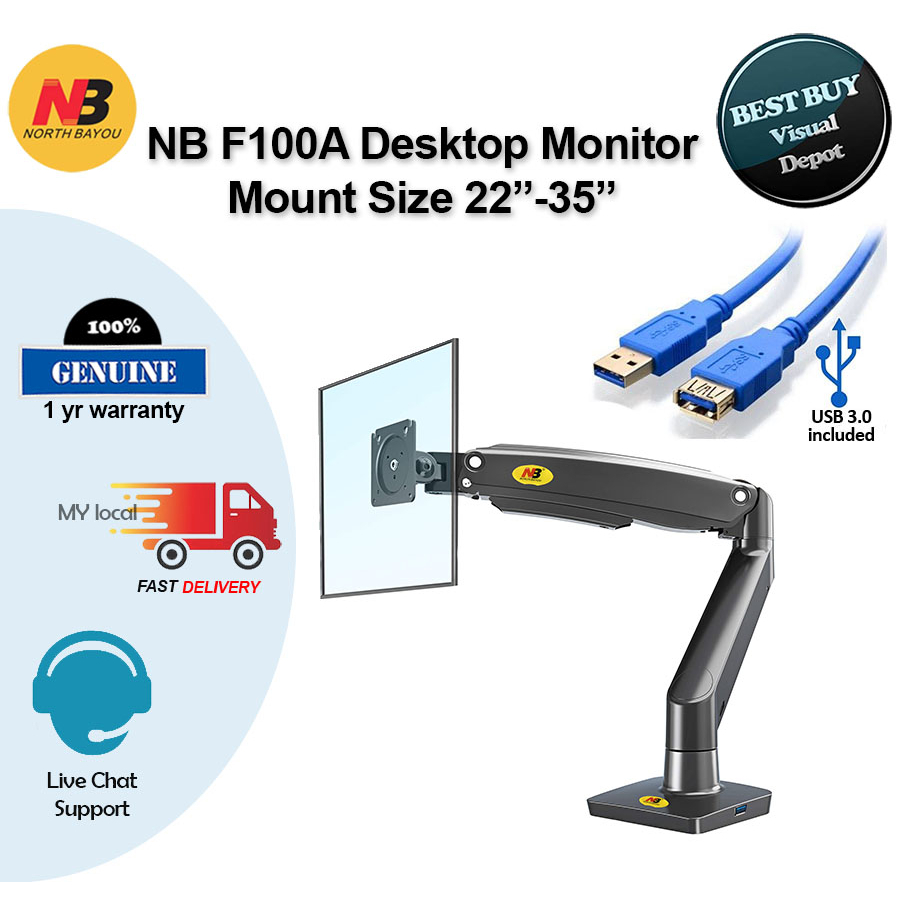 NB F100A New Version Desk Monitor Mount Arm Support Monitor 22" - 35 ...