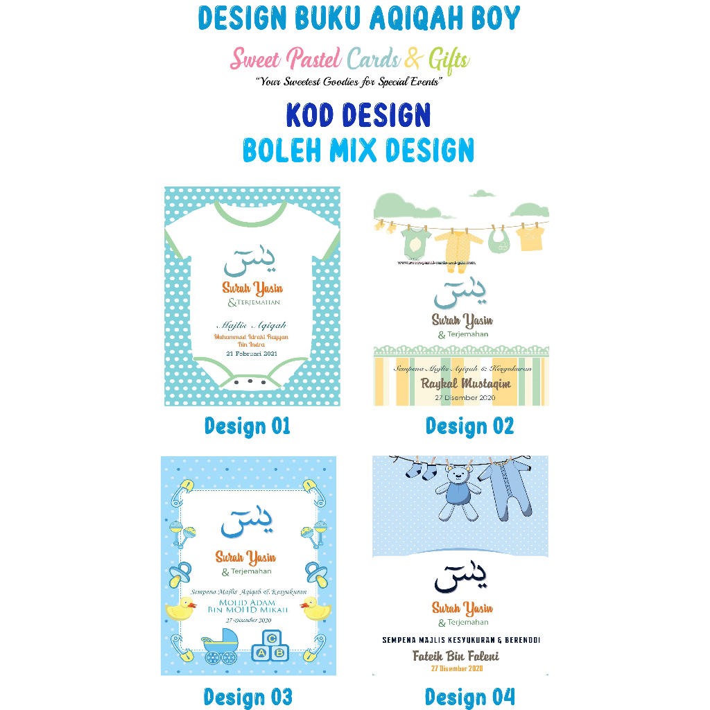 [MIX DESIGN|Fast Shipping] Buku Doorgift Custom Yasin/Mathurat/Kahfi/3 ...