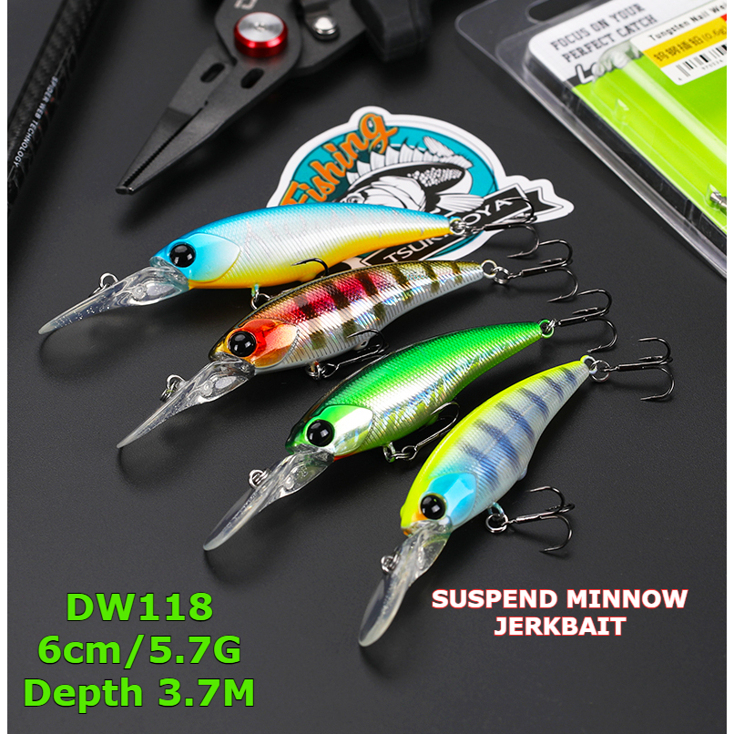 Tsurinoya Malaysia DW118 Explorers Suspendd Minnow Gewang JerkBait Lures 60mm/5.7G | Shopee Malaysia