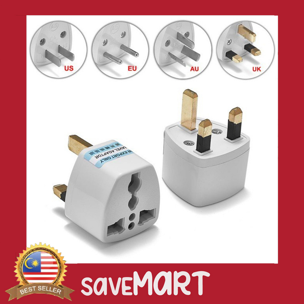 Universal Travel UK Wall 3 Pin Plug Adapter Adaptor Socket/Adaptor 3 ...