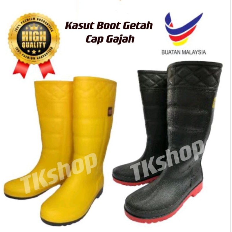 High Cut Rubber Rainboot GAJAH KING 888/CAP Gajah Kasut Boot Getah ...