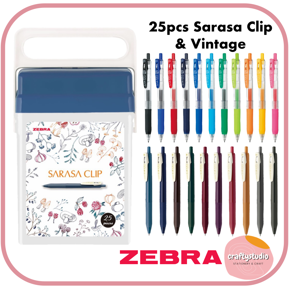 (LIMITED EDITION) 25 pcs Zebra Sarasa Clip Gel Pen Set, Sarasa Clip ...