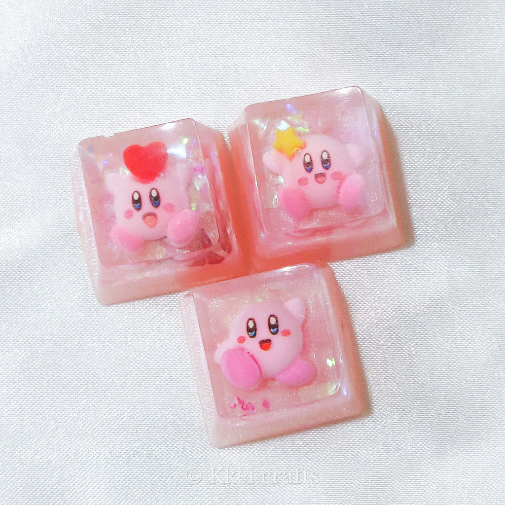 Kkei Cute Sanrio Kirby Keycaps for Cherry MX Switches, Handmade Resin ...