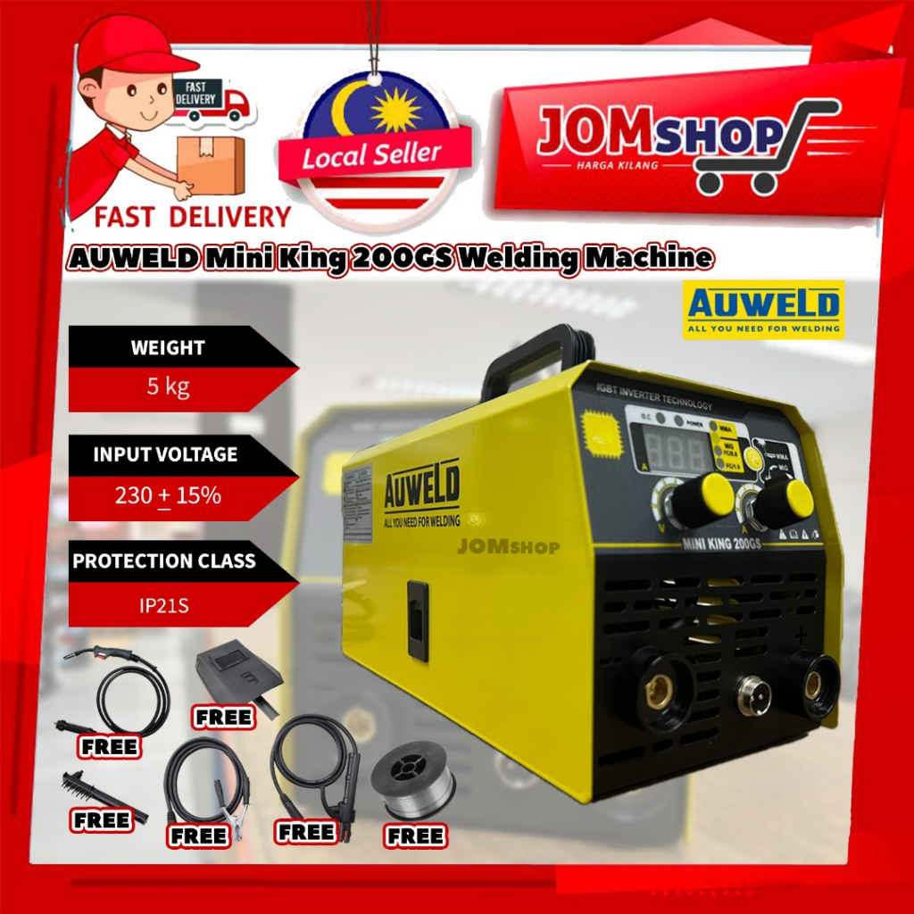 AUWELD MINI KING 200GS WELDING MACHINE | MIG | MMA | 2 IN 1 Gasless ...