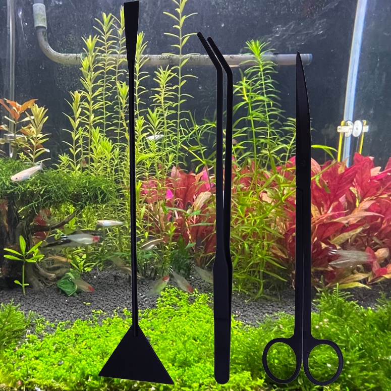【5Pcs/Set】Aquarium Cleaning Tool Kit Tweezers Curve Scissor Fish Tank ...