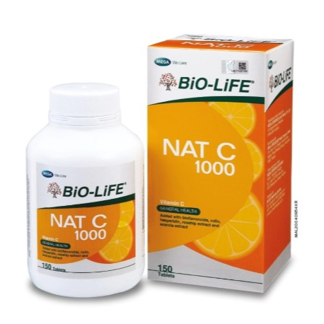 BIO-LIFE Nat C 1000mg 150 Tablets Vitamin C General Health | Shopee ...