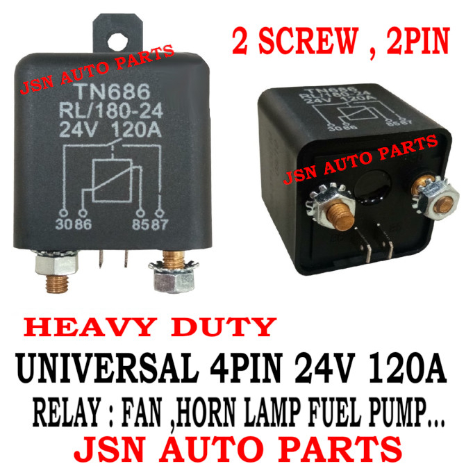 RELAY 4PIN 12V/24V 2SCREW 2PIN 120A HEAVY DUTY FOR ALL CAR 4X4 LORRY ...