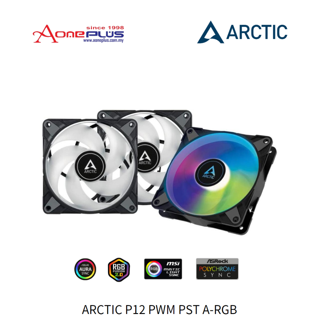 (AONE PLUS SS2) Arctic P12 PWM PST A-RGB 120mm Case Fan (3 Pack ...