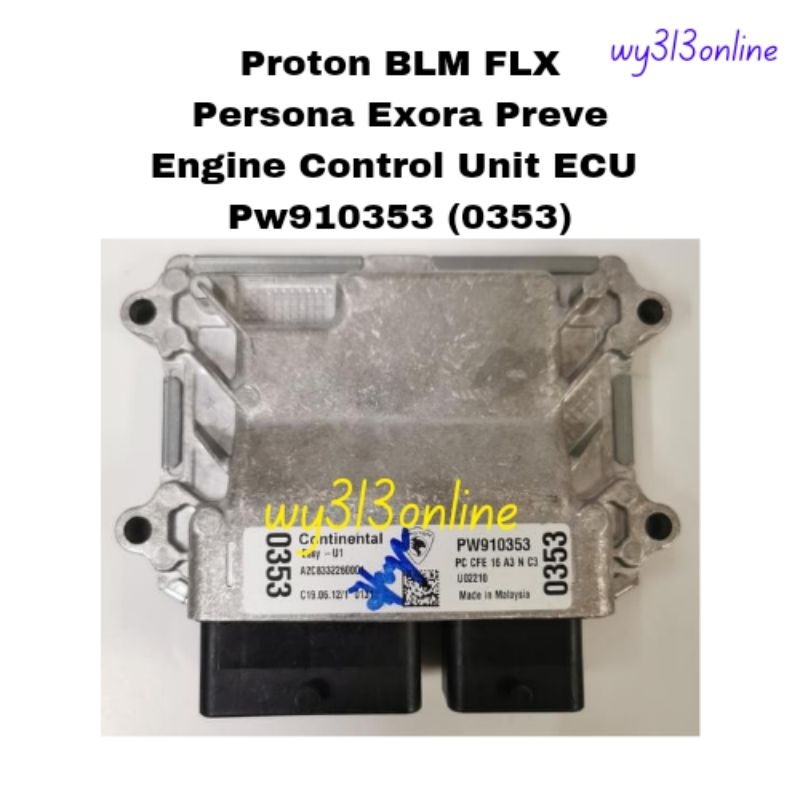 Original Proton BLM FLX Persona Exora Preve Engine Control Unit ECU Pw910353 ( 0353) New ...