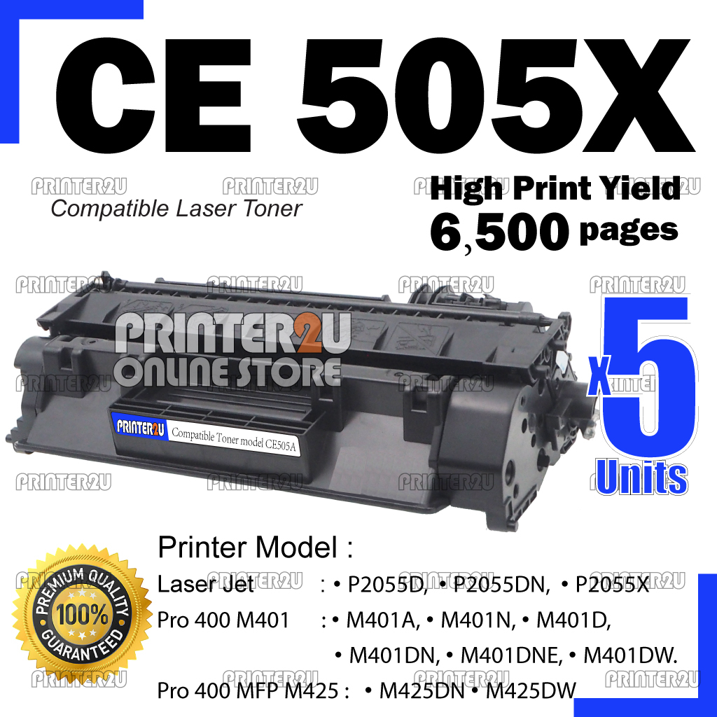 5x Compatible to HP CE505X 05X CE 505X HP05X HP LaserJet P2055 P2055d ...