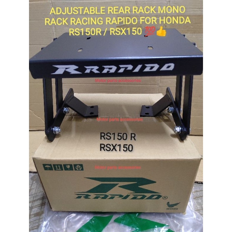 RAPIDO RACING ADJUSTABLE REAR RACK MONO RACK FOR HONDA RS150R / RSX150 / LC135 V1 / LC135NEW V2 ...