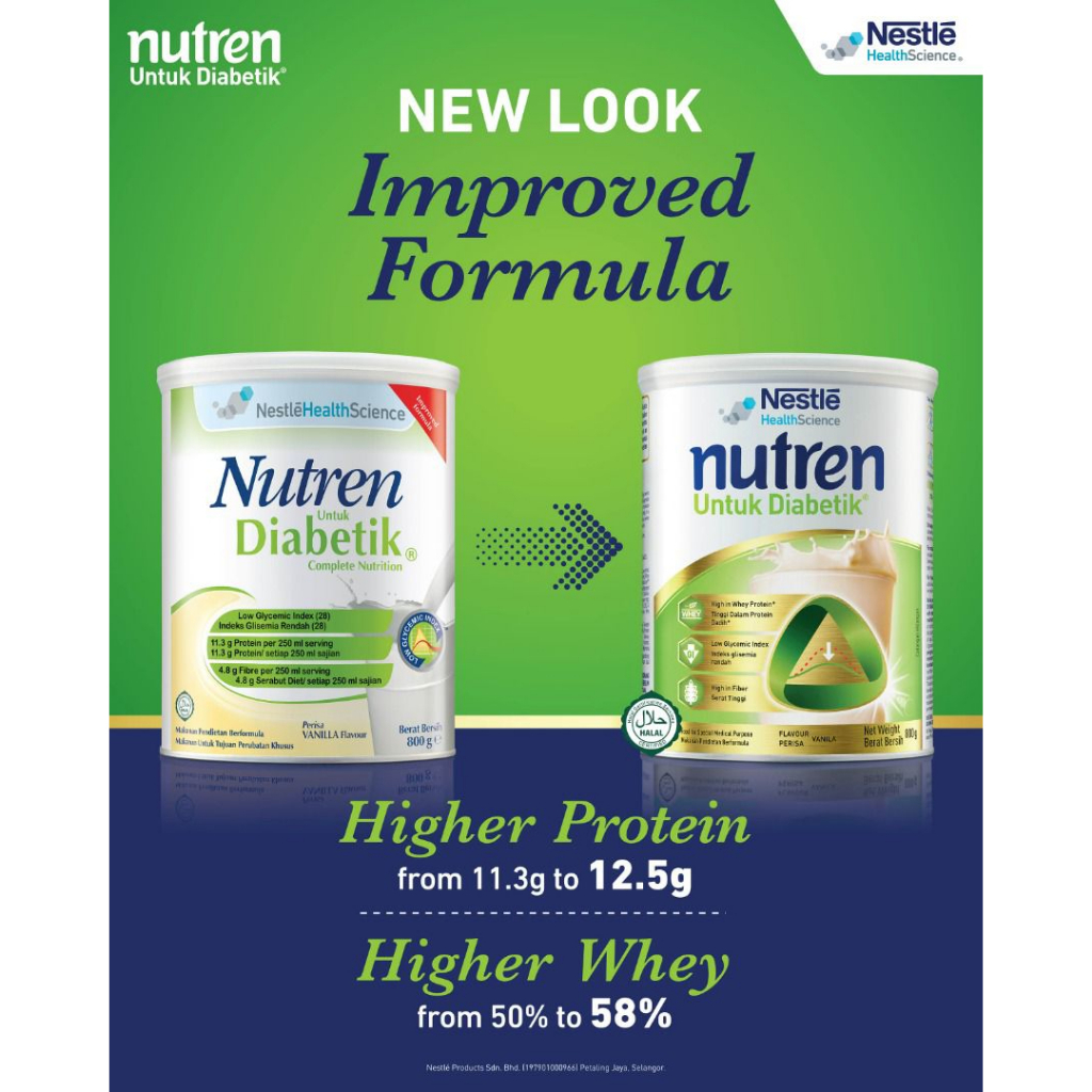 Nestle Nutren Diabetik /Glucobalance Complete Nutrition 800g PO2 FOC ...