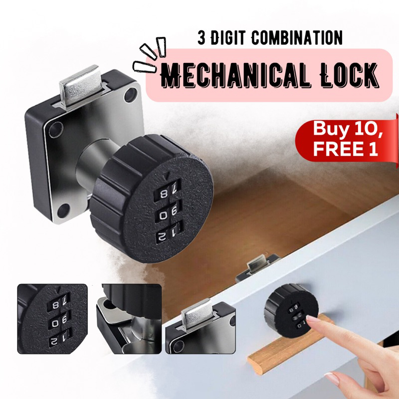 Keyless Mechanical Lock Code Combination / Drawer Lock / 3 Digit ...
