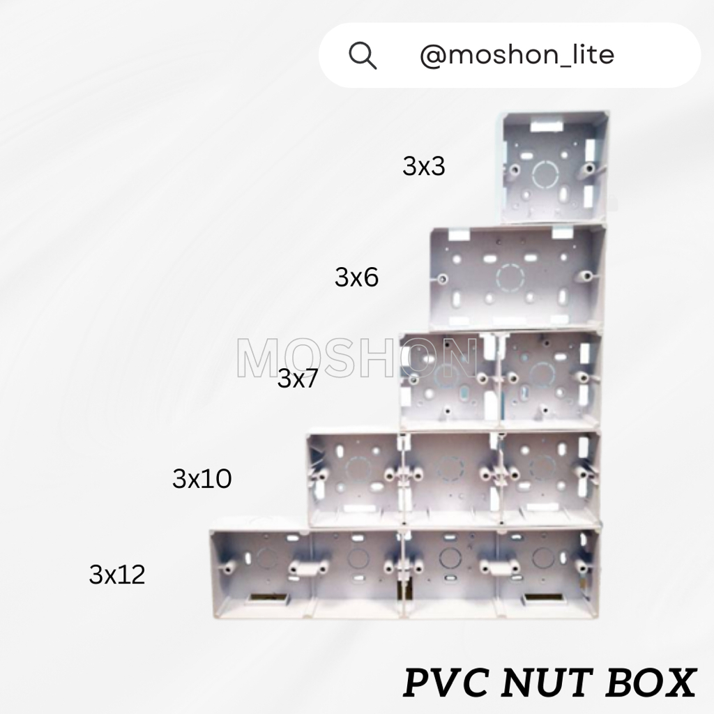 PVC Nut Box / Electrical Box / Base 3x3 / 3x6 / 3x7 / 3x10 / 3x12 ...