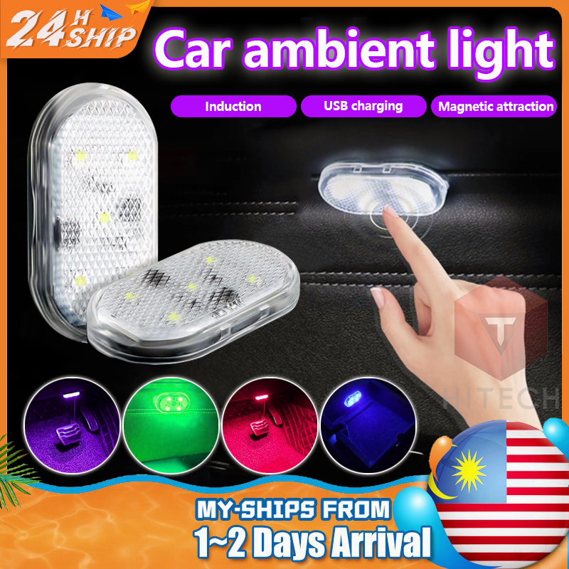 Mini Car Led Touch Light Wireless Car Interior Light Auto Roof Ceiling ...
