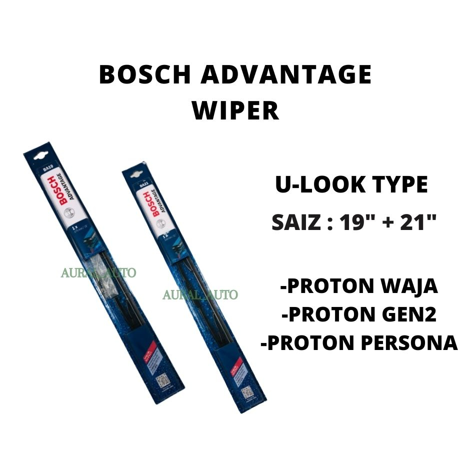 Bosch Advantage BA19 BA21 Wiper Blade 19"& 21" Proton Waja Gen2 Persona ...
