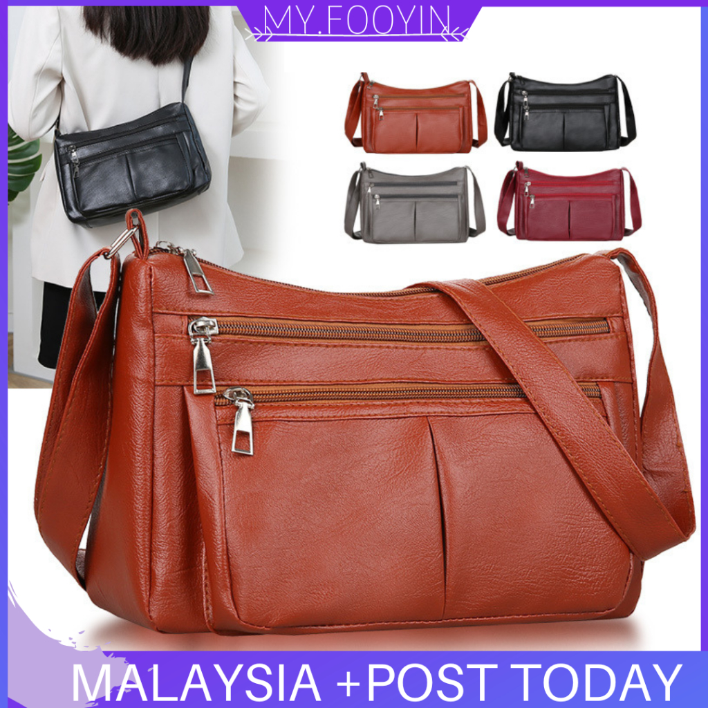 N292 READY STOCK MYFOOYIN woman sling shoulder bag tote PU leather bag | Shopee Malaysia