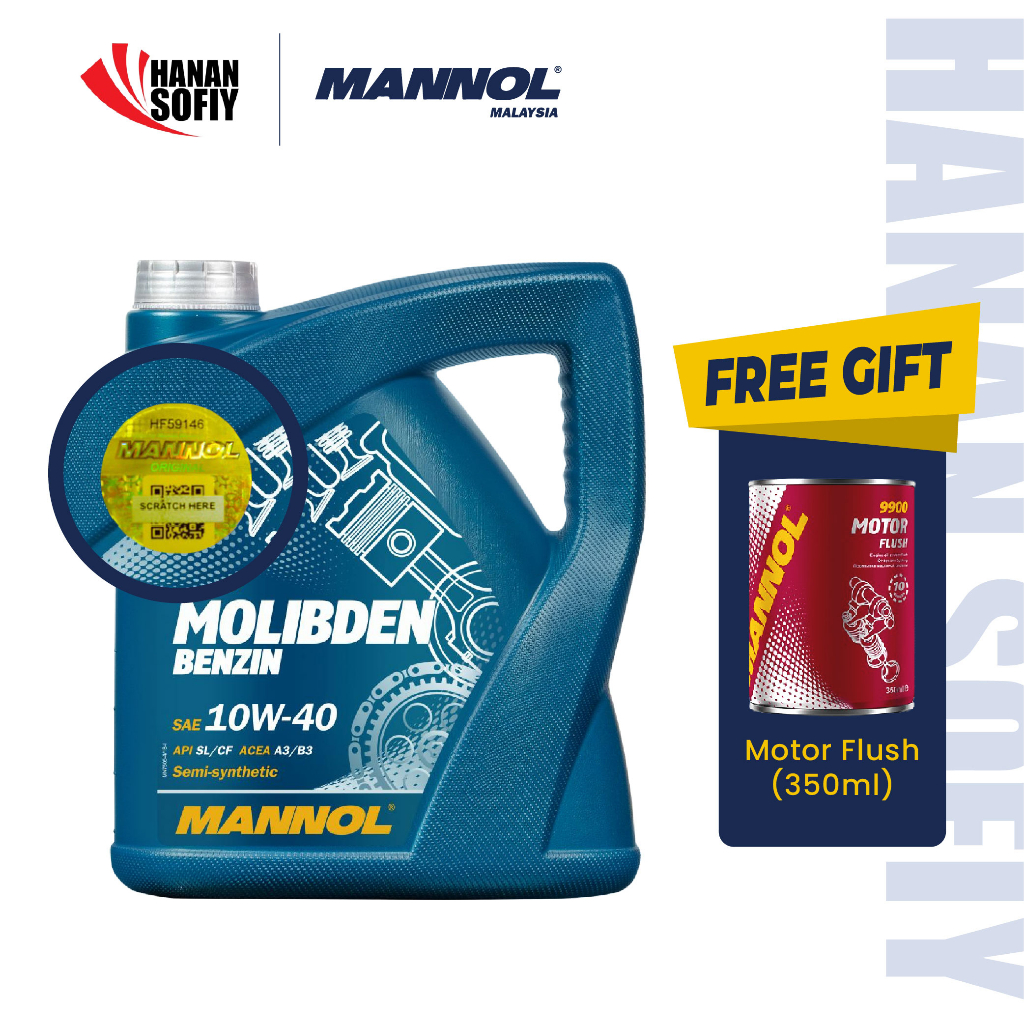 MANNOL MN7505 Molibden Benzin 10W40 (4L) | Shopee Malaysia