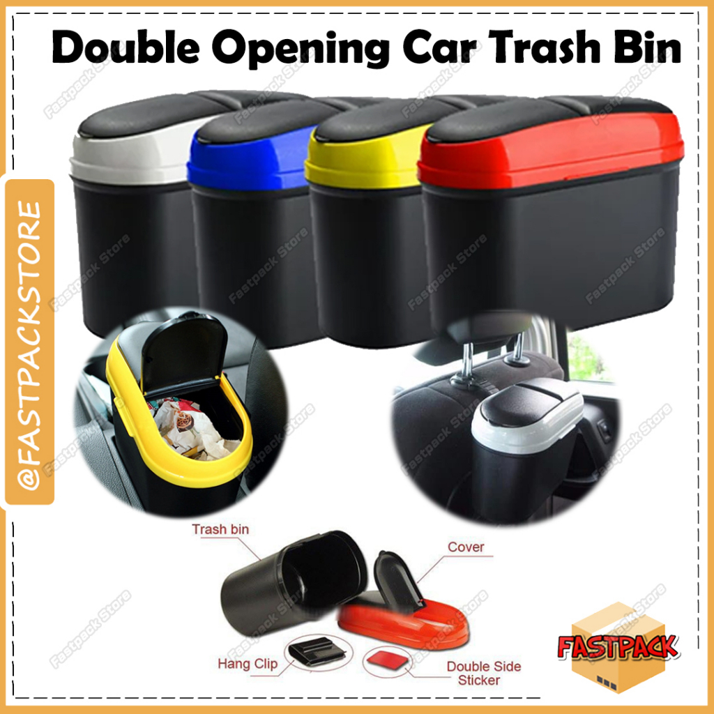 Car Double Opening Trash Bin Storage Box Convenient Garbage Hook Home ...