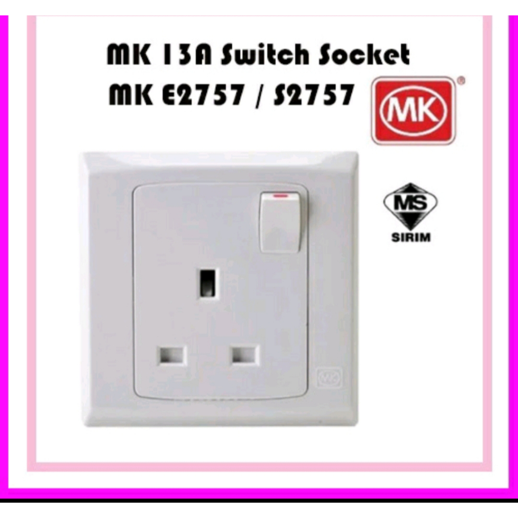 MK 13A Outlet Switch Socket With Sirim | Shopee Malaysia