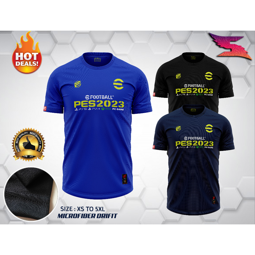 📍Microfiber Quality📍Baju Jersey Murah Gaming eFootball Konami Pes 2023 ...