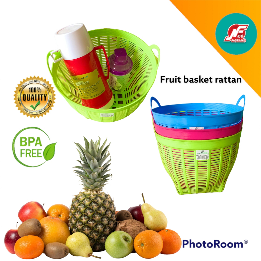 FRUIT BASKET RATTAN BAKUL BUAH-BUAHAN SAYUR-SAYURAN ROTAN PLASTIK ...