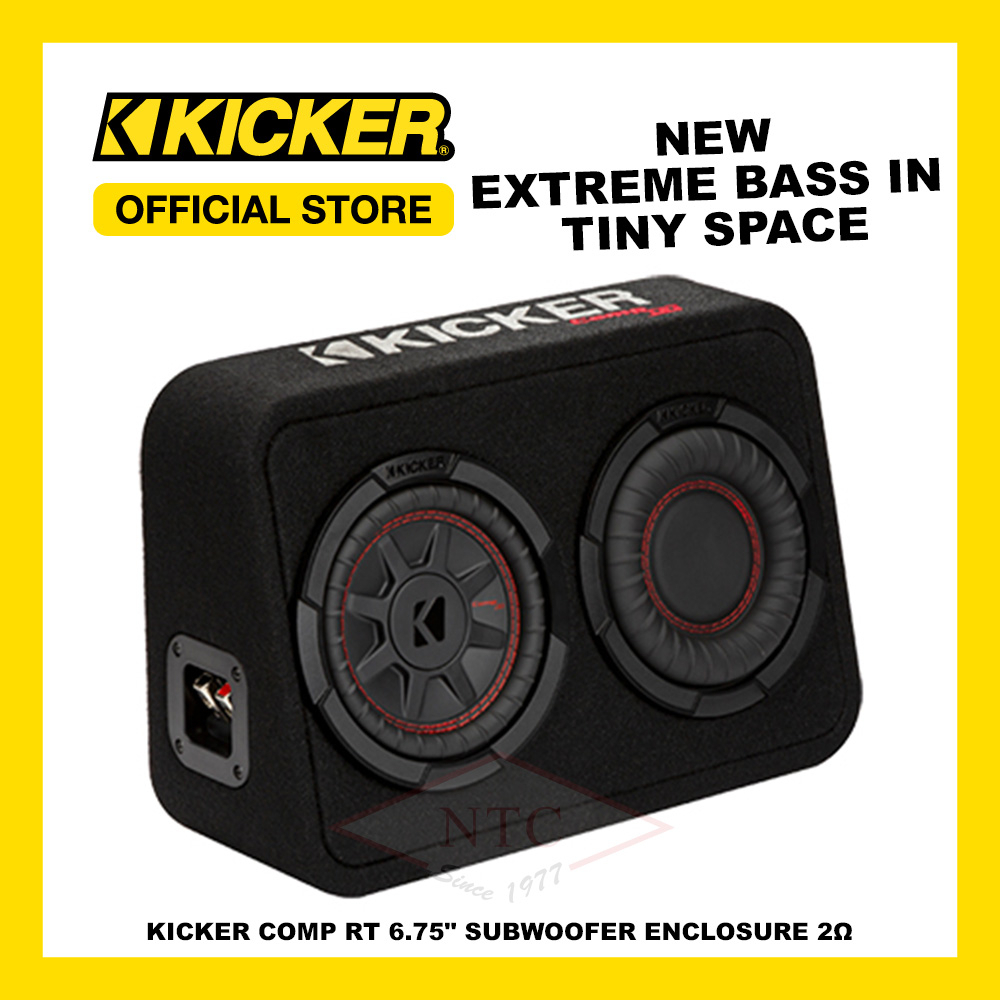 KICKER Car Audio CompRT 6.75 inch Thin Loaded Enclosure with Reflex ...